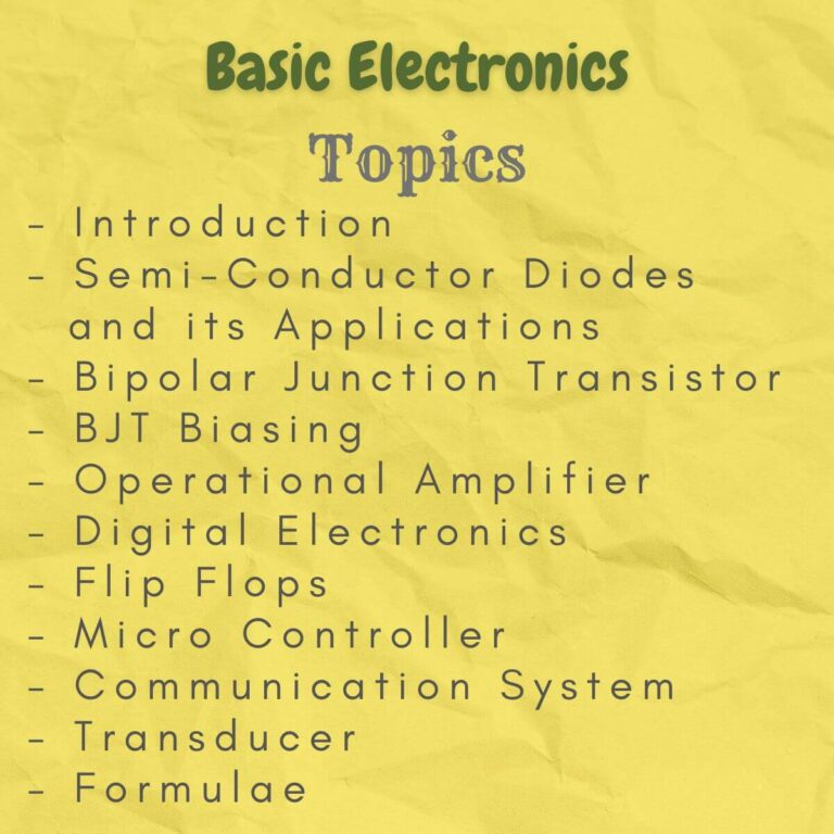 Basic Electronics Notes | Buy Basic Electronics Handwritten Notes