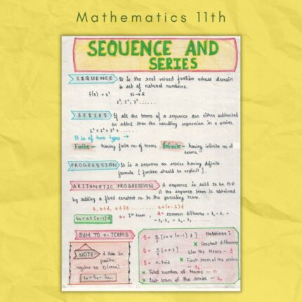 Math (Mathematics) Grade 11 Color Handwritten Notes [PDF] - NewtonDesk