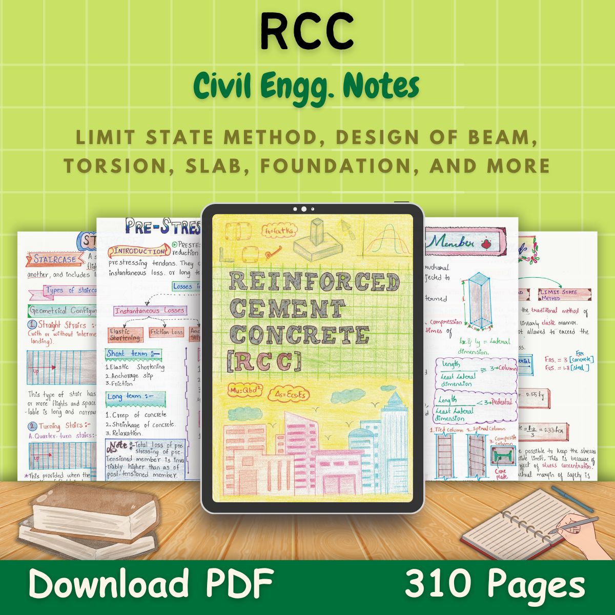 RCC Notes PDF - Reinforced Cement Concrete Handwritten Notes