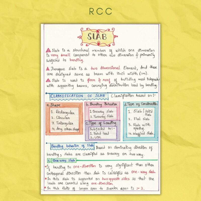 Rcc Notes Pdf Reinforced Cement Concrete Handwritten Notes