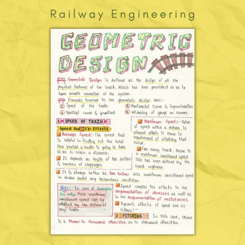 Railway Engineering Notes - In-Depth Analysis Color Notes PDF