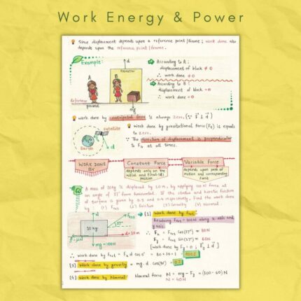 Work, Energy & Power Grade 11 Color Handwritten Notes [PDF] - NewtonDesk