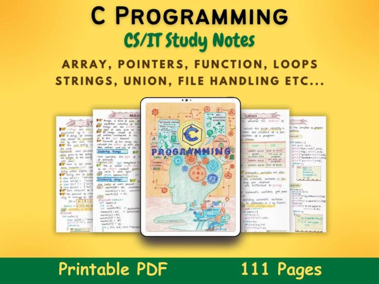 C Programming Language Aesthetic Study Notes [PDF] - NewtonDesk