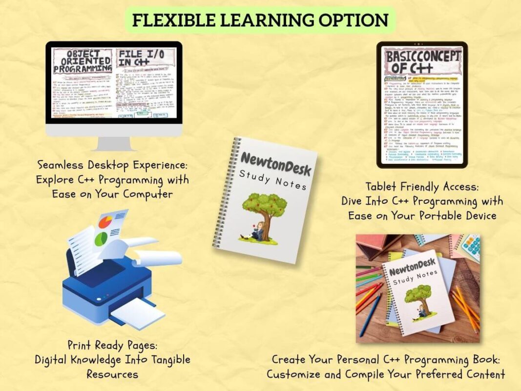 C++ Programming Language (OOPs) Aesthetic Study Notes [PDF] - NewtonDesk