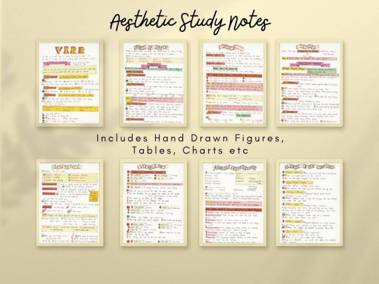 Learn English Grammar | Aesthetic Study Notes | Parts of Speech ...