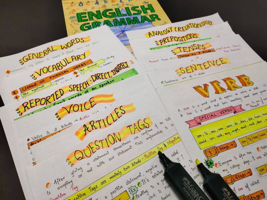 Learn English Grammar | Aesthetic Study Notes | Parts of Speech ...