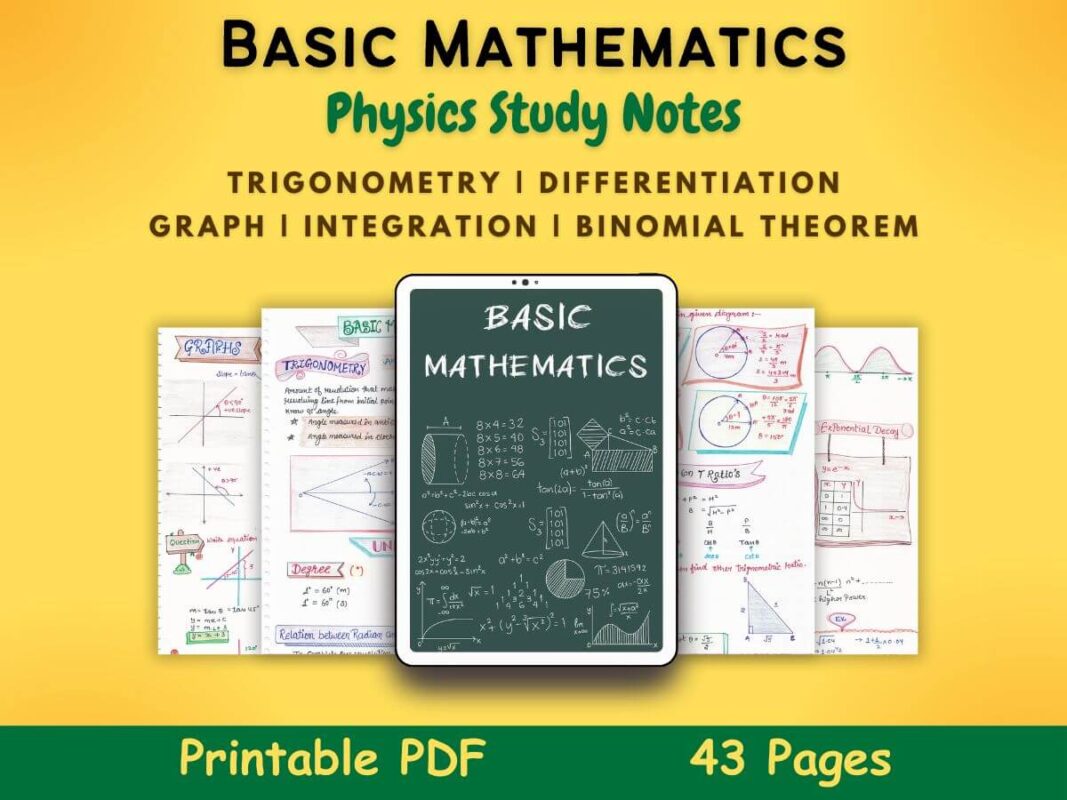 Basic Mathematics (Math) Aesthetic Notes for High School [PDF] - NewtonDesk