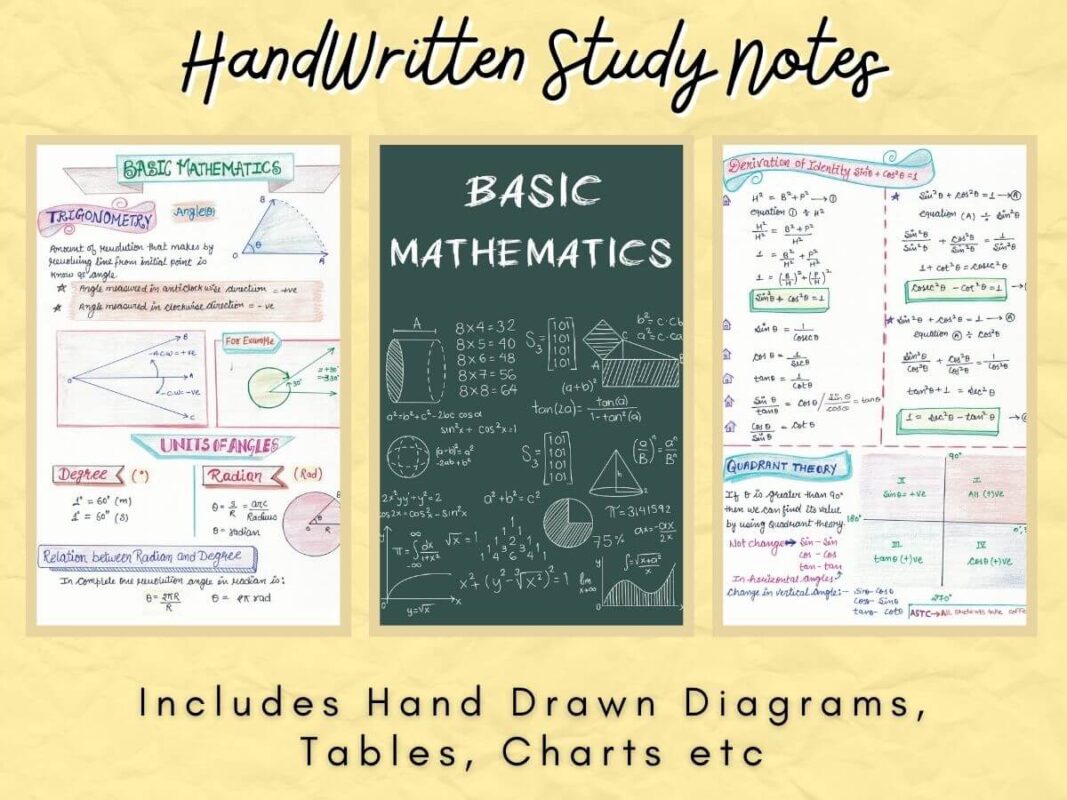Basic Mathematics (Math) Aesthetic Notes for High School [PDF] - NewtonDesk